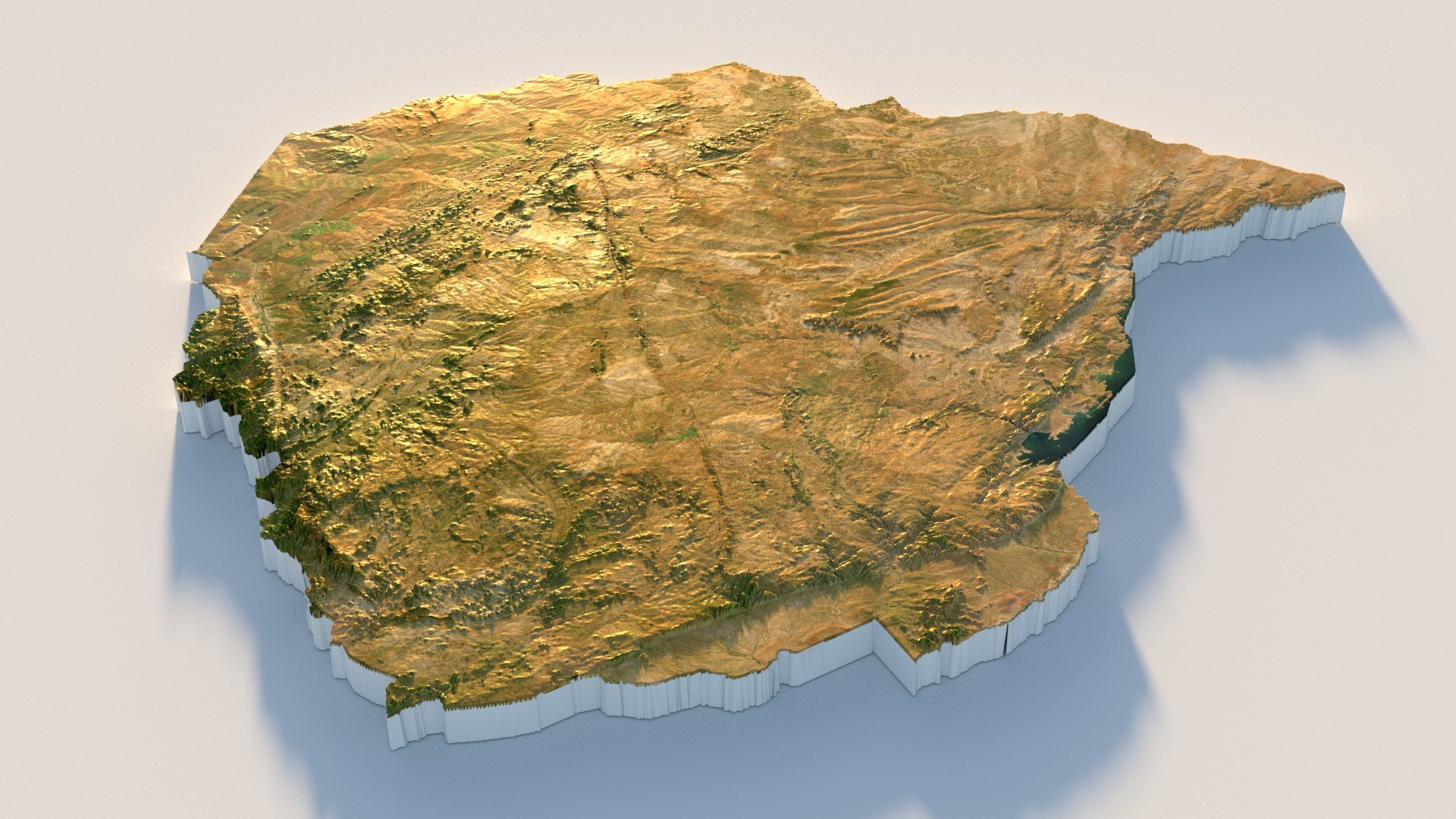 3D Zimbabwe Terrain Map - TurboSquid 2337655