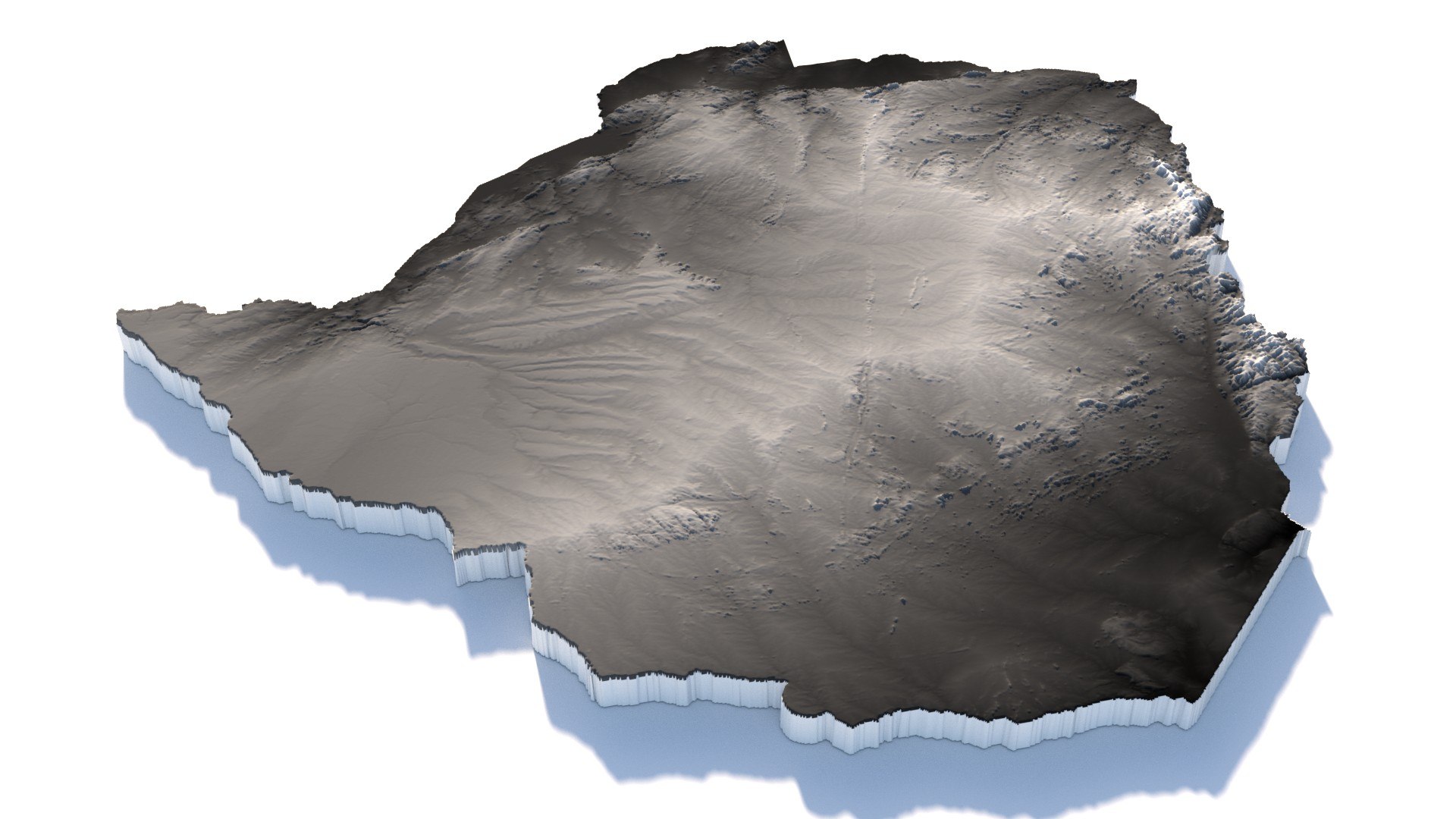 3D Zimbabwe Terrain Map - TurboSquid 2337655