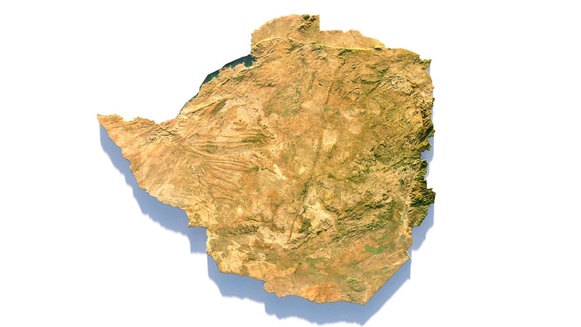 3D Zimbabwe Terrain Map - TurboSquid 2337655