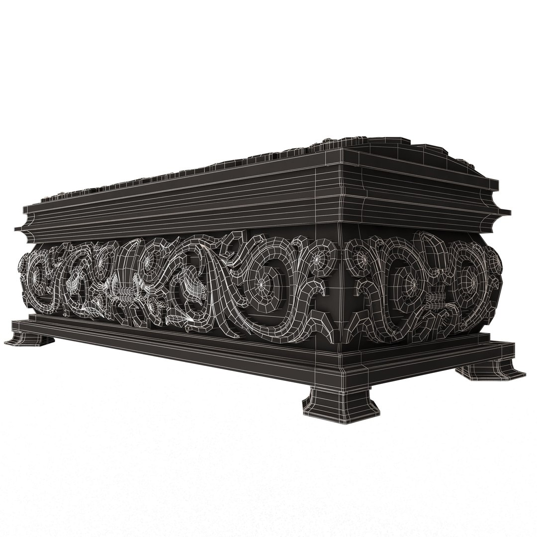 Casket Carved 07 White Model - TurboSquid 2207785