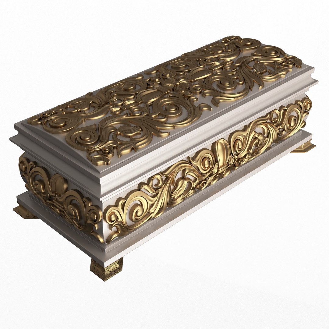 Casket Carved 07 White Model - TurboSquid 2207785