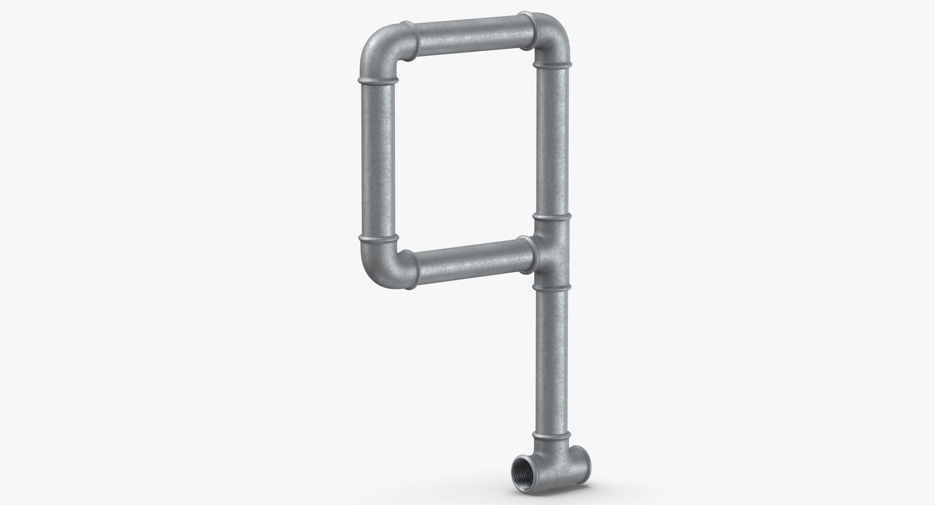 3D Galvanized Steel Pipe Letter Model - TurboSquid 1436774