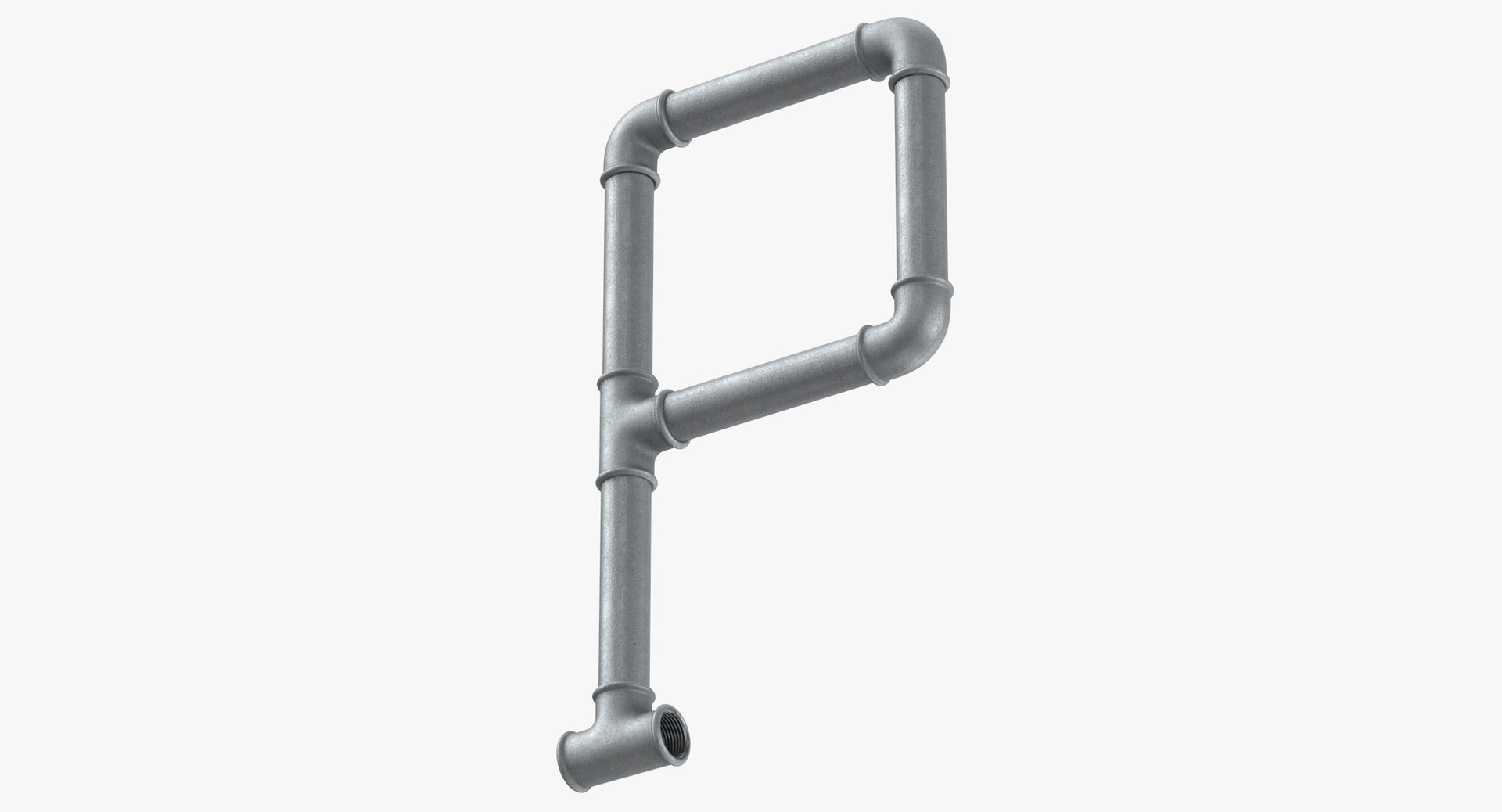 3D Galvanized Steel Pipe Letter Model - TurboSquid 1436774