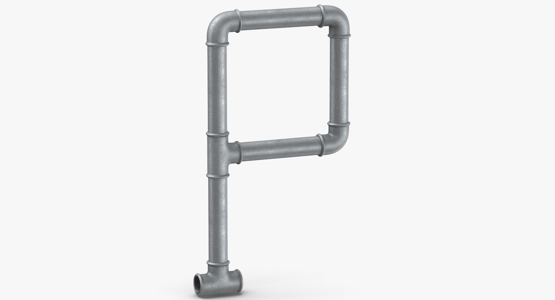 3D Galvanized Steel Pipe Letter Model - TurboSquid 1436774