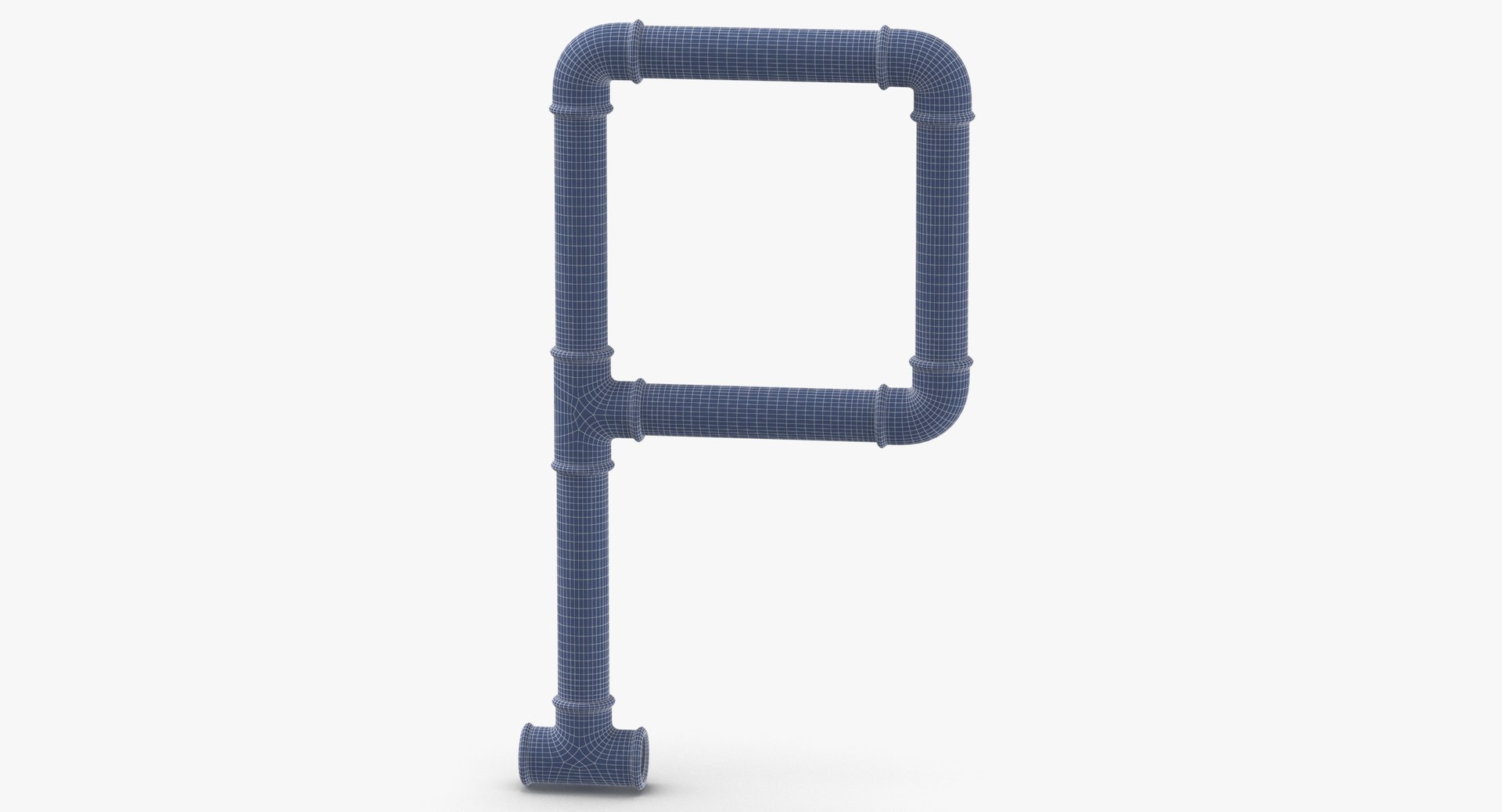 3D Galvanized Steel Pipe Letter Model - TurboSquid 1436774