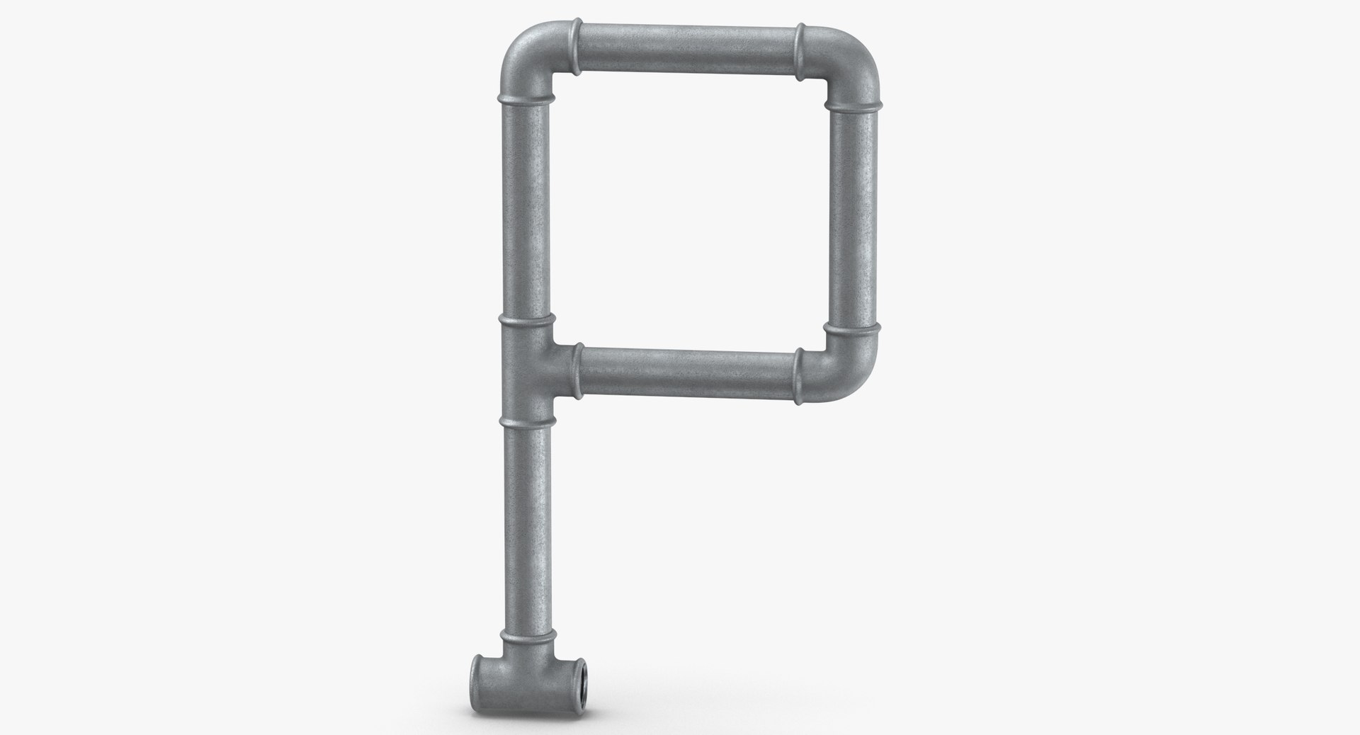 3D Galvanized Steel Pipe Letter Model - TurboSquid 1436774