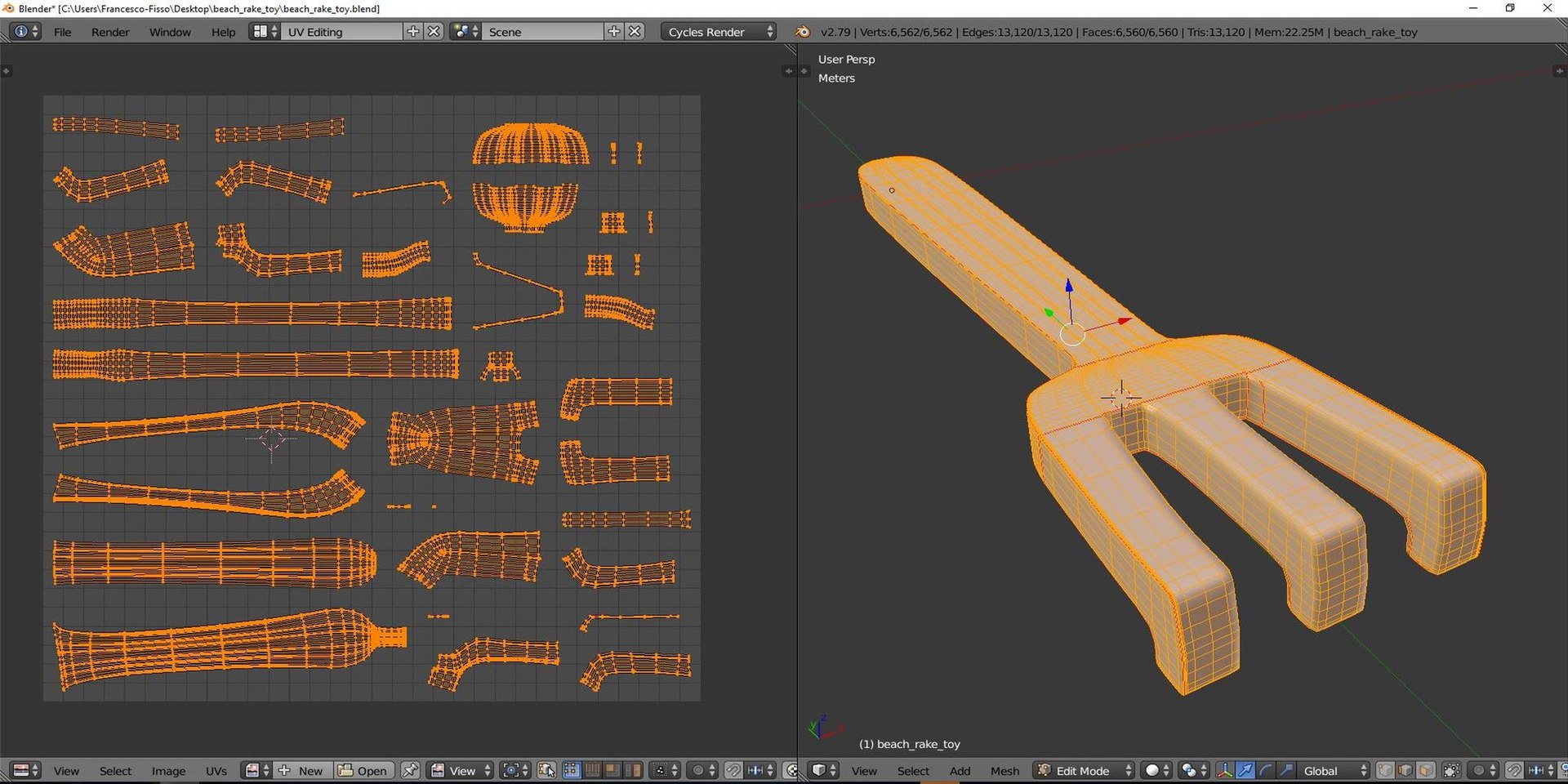 Beach rake toy 3D model - TurboSquid 1380418