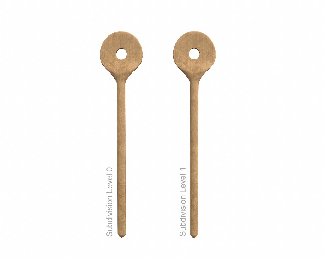 Wooden Spoon With Hole Model - TurboSquid 1928234
