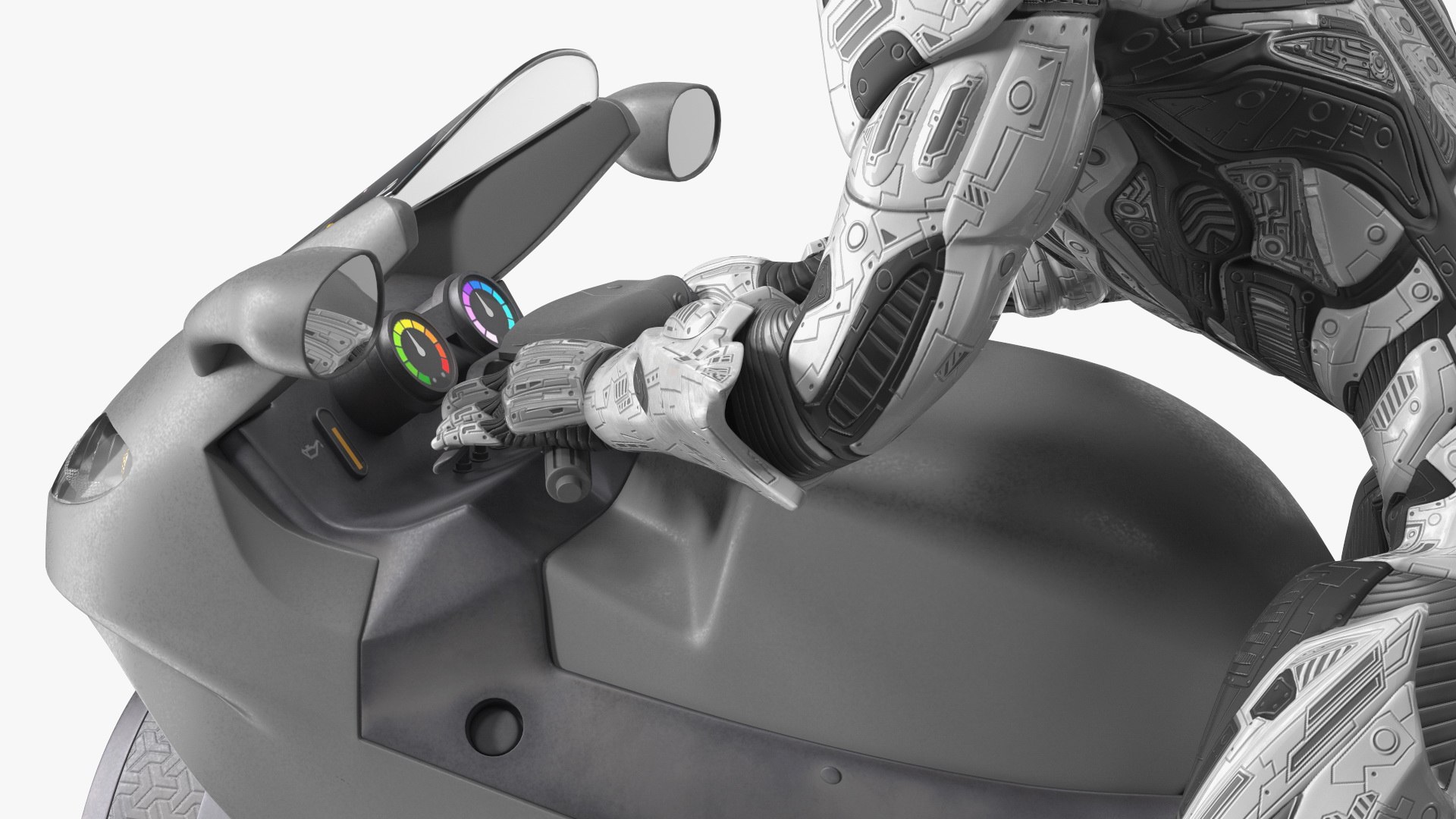 3D Futuristic Robot On Concept Motorcycle - TurboSquid 2270630