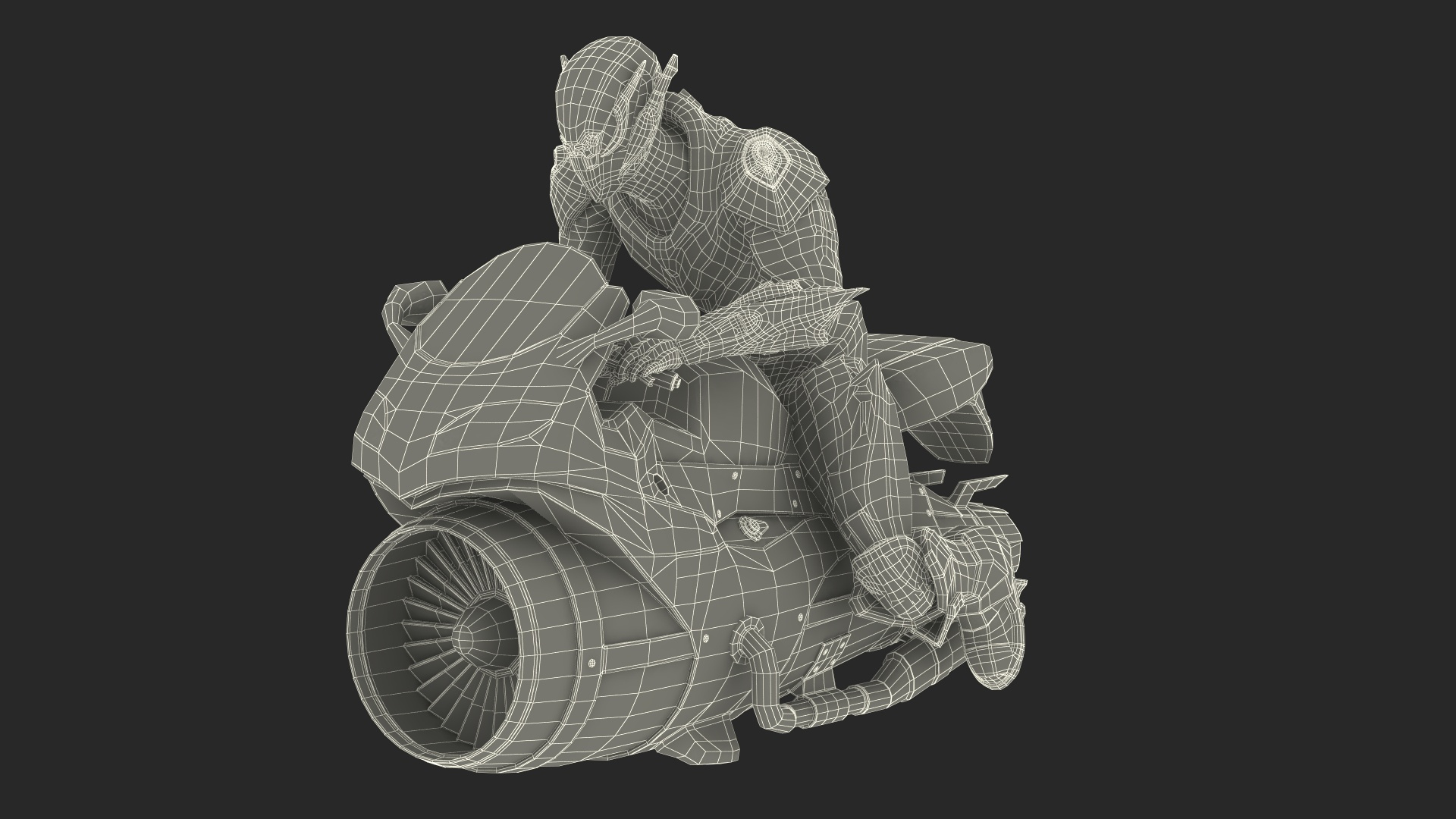 3D Futuristic Robot On Concept Motorcycle - TurboSquid 2270630