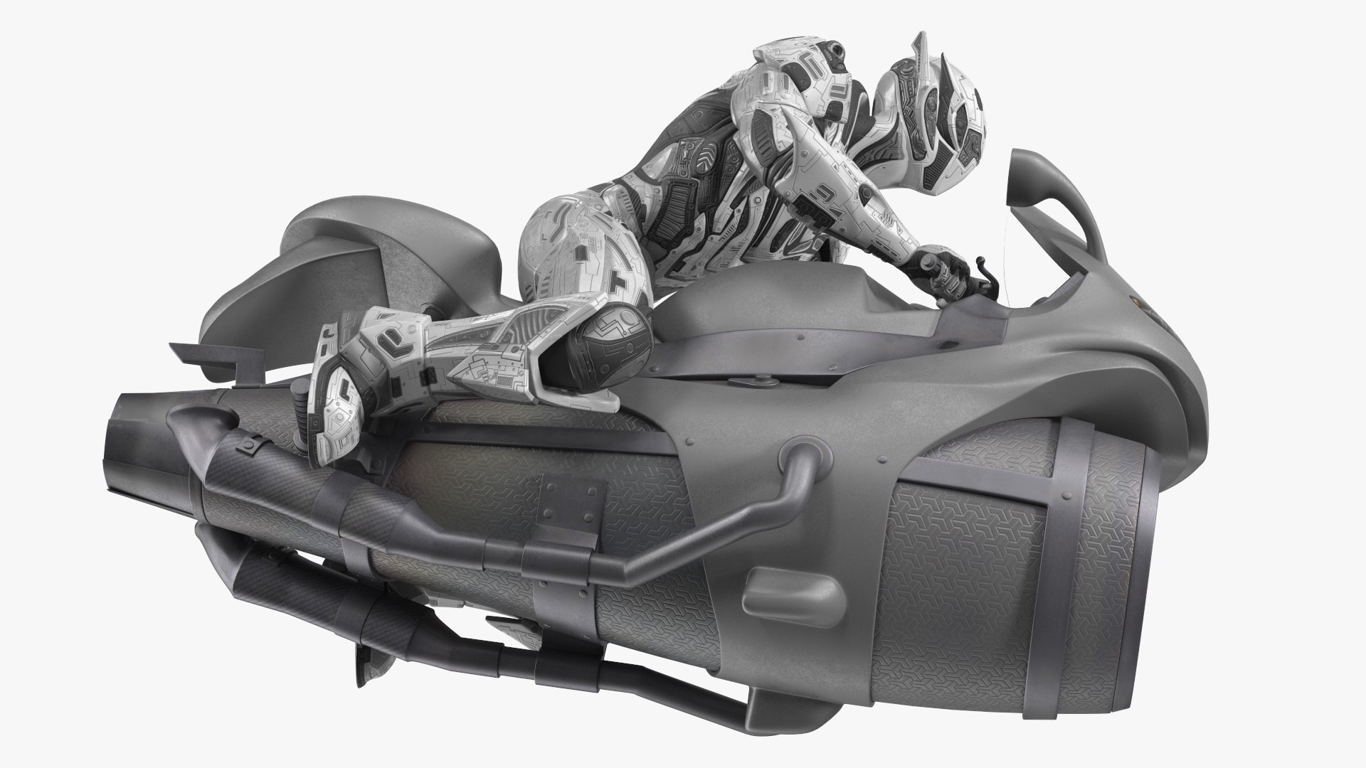 3D Futuristic Robot On Concept Motorcycle - TurboSquid 2270630