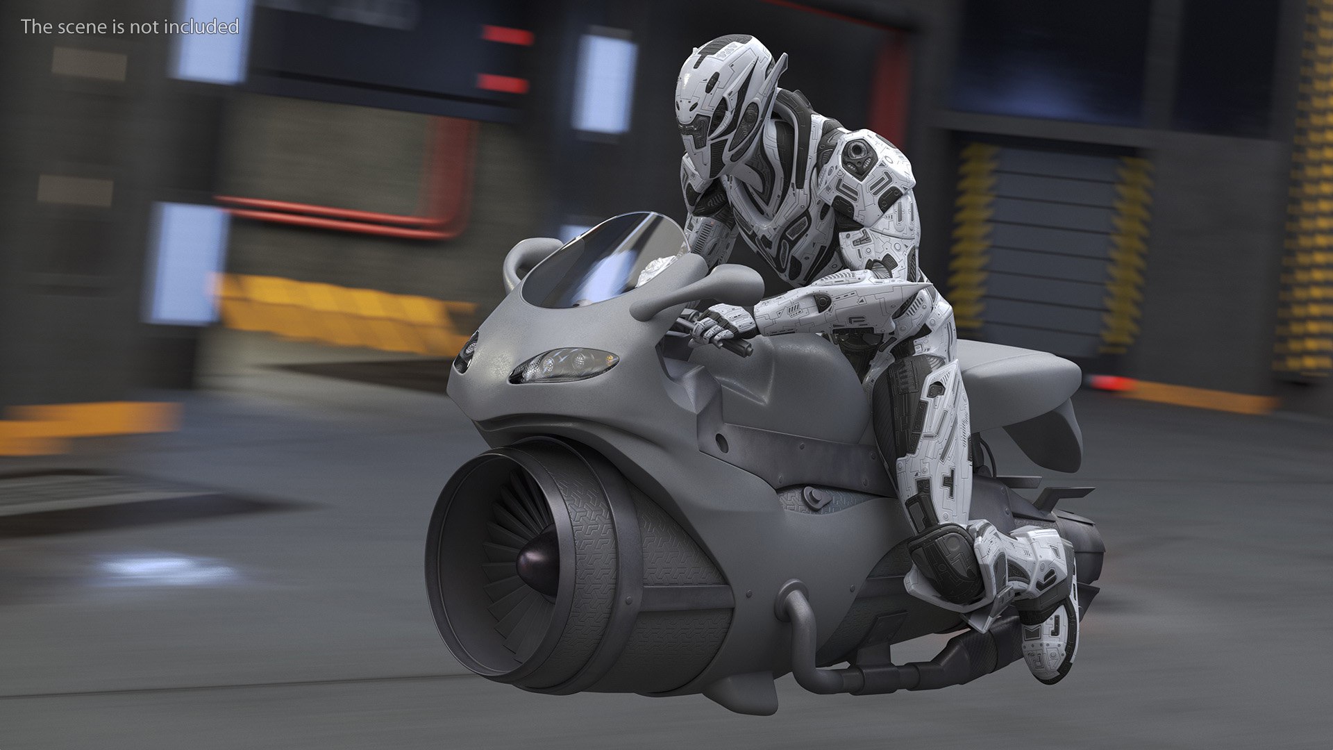 3D Futuristic Robot On Concept Motorcycle - TurboSquid 2270630