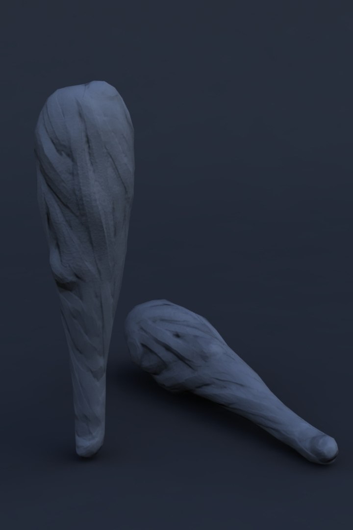 3d model of wood club blunt