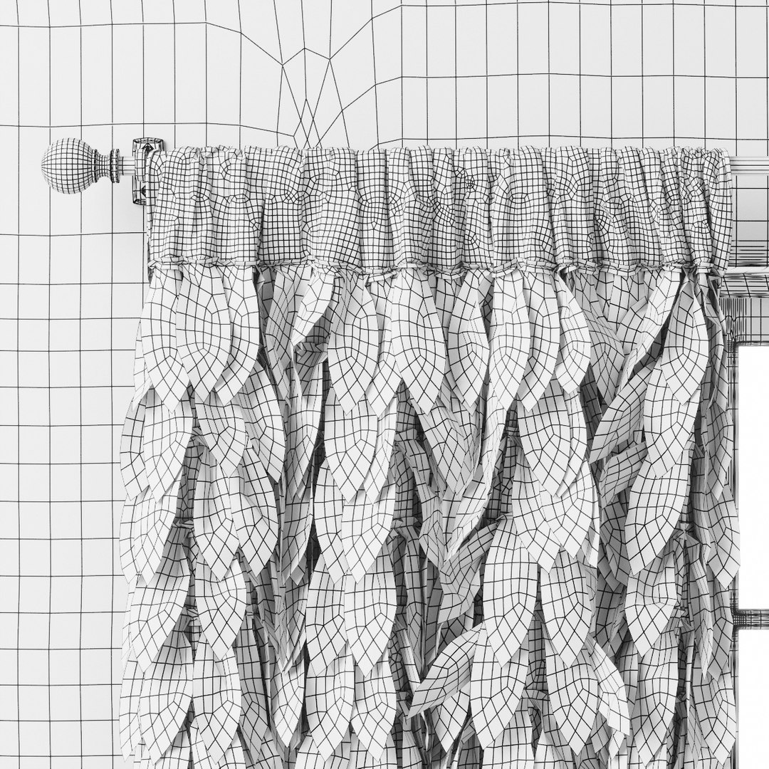 3D model drapery cascading tulle panel - TurboSquid 1255500