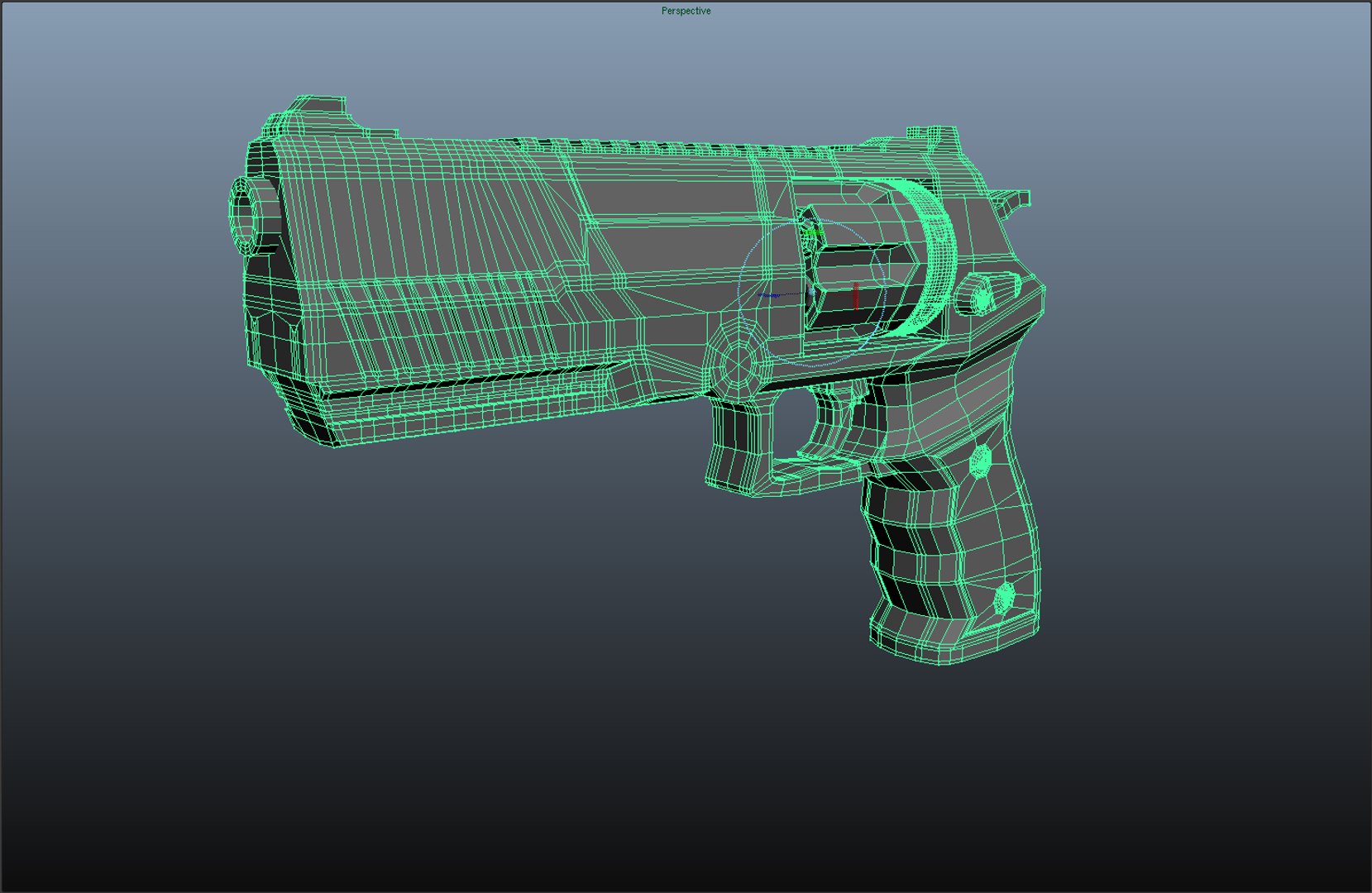 Free Obj Model Futuristic Revolver