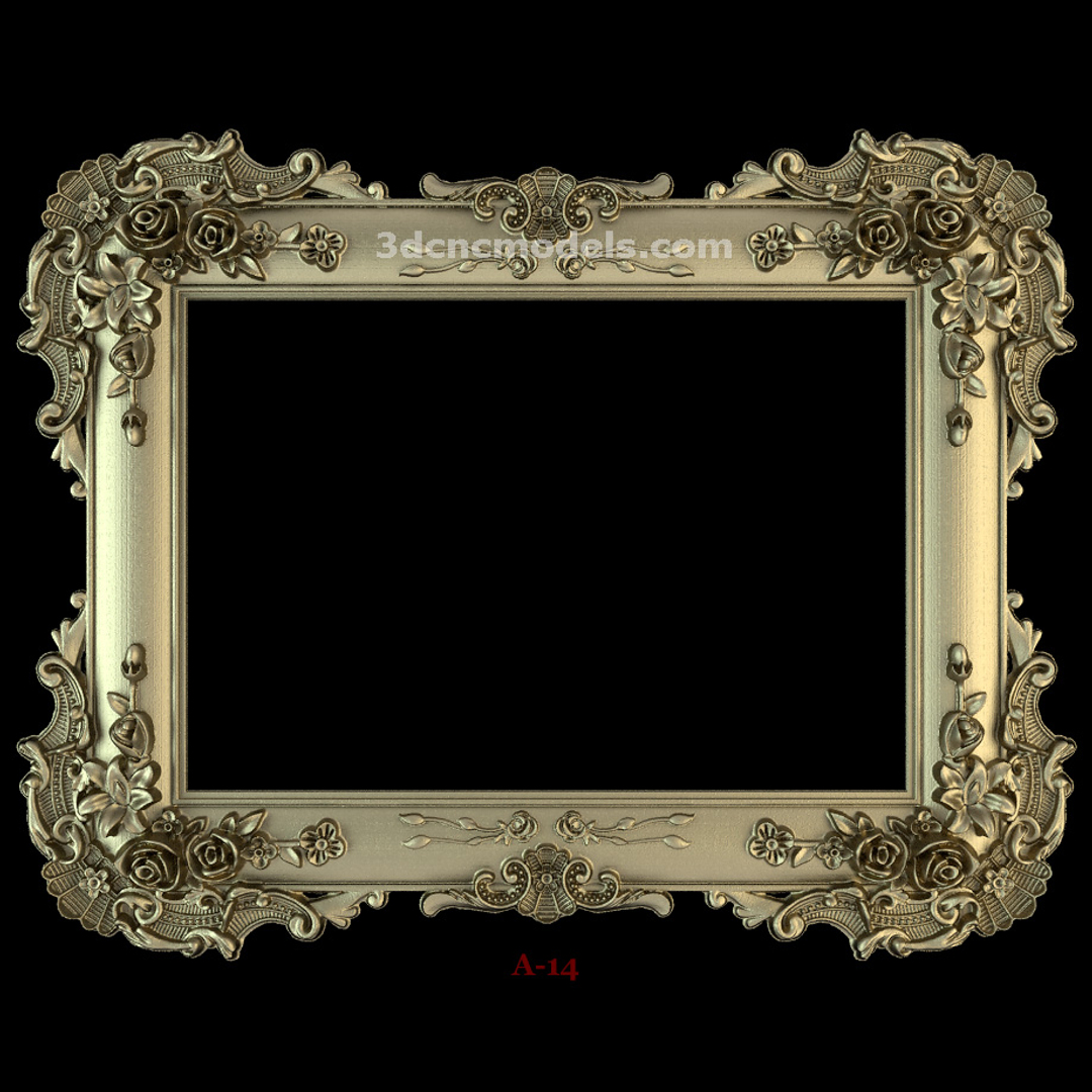 3d mirror frame stl cnc model