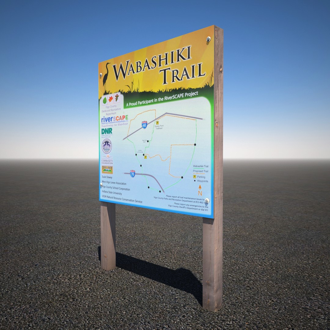 Park Trail Sign 3d Max