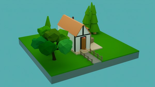 Casa Low-Poly Modelo 3D - TurboSquid 1716013