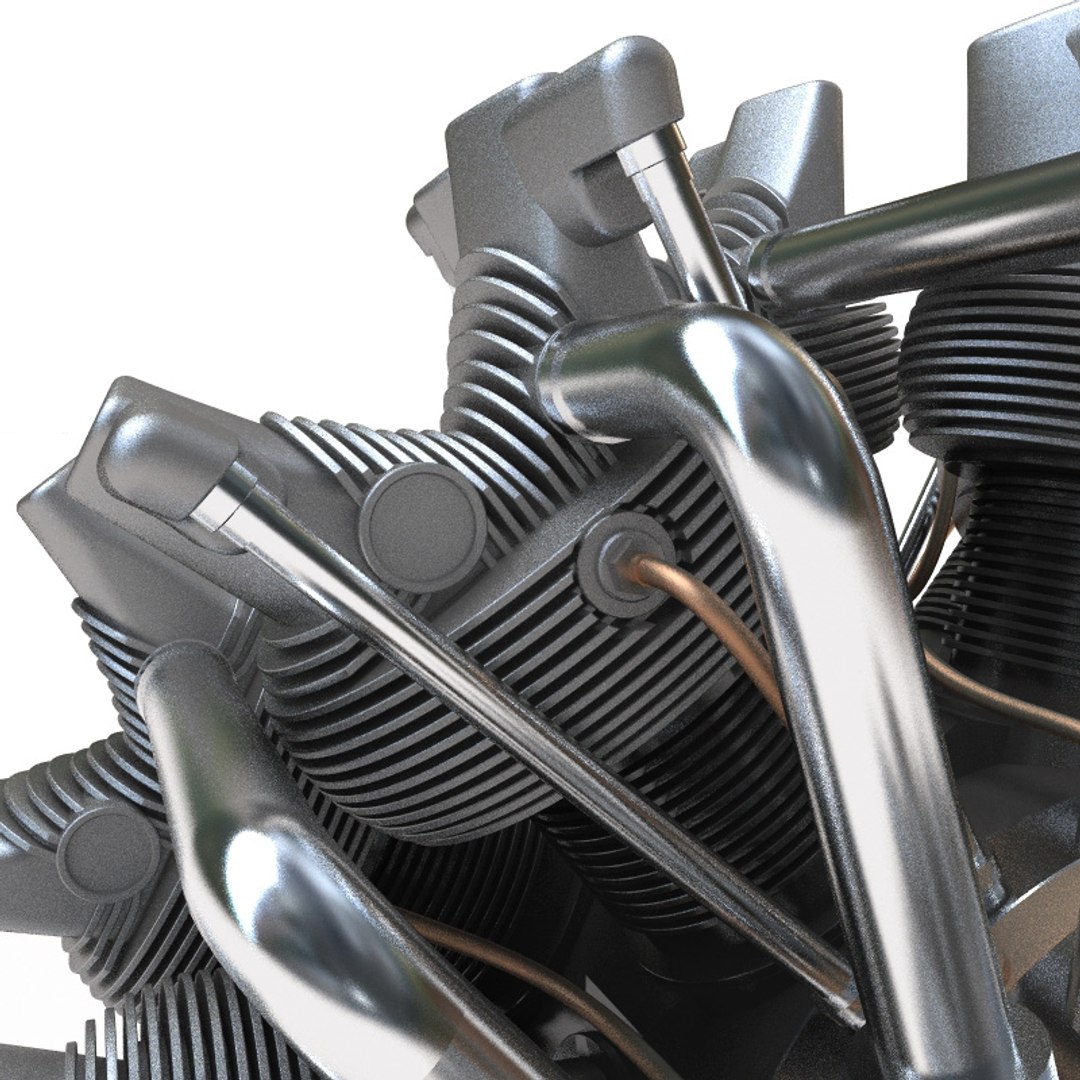 3d twin row-14 wasp radial engine model