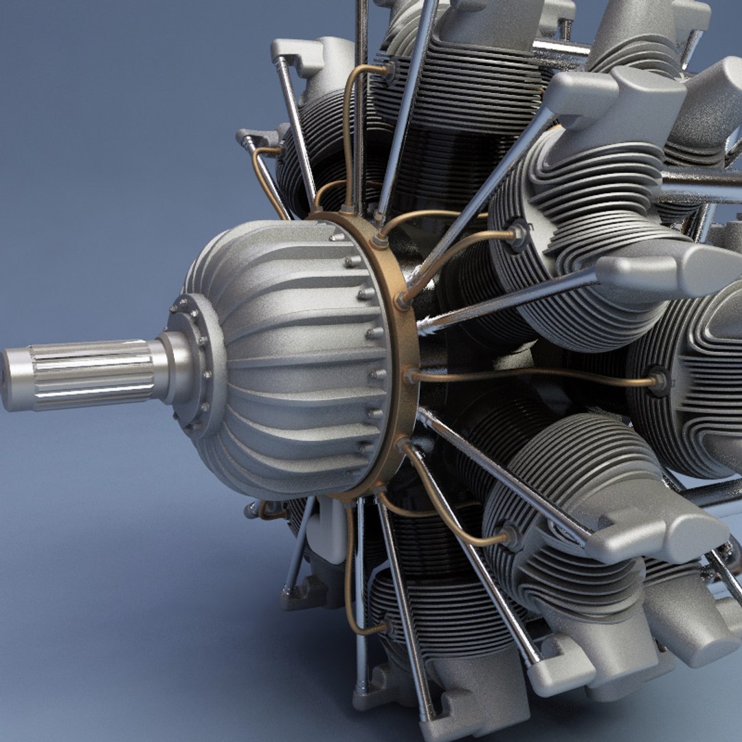 3d twin row-14 wasp radial engine model