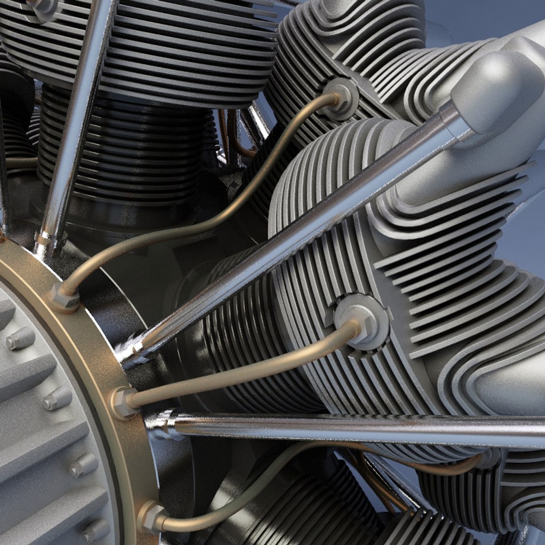 3d twin row-14 wasp radial engine model