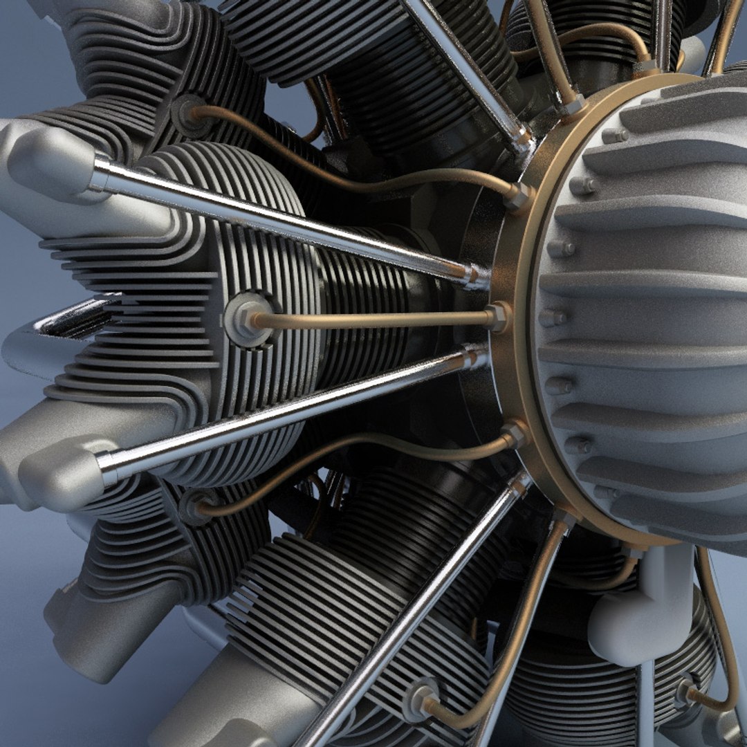 3d twin row-14 wasp radial engine model