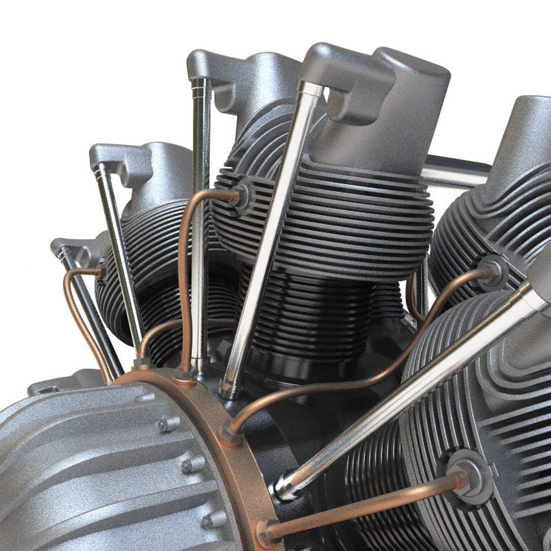 3d twin row-14 wasp radial engine model