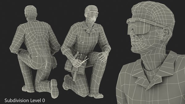 3D model electrician inspecting pose electrical - TurboSquid 1606358