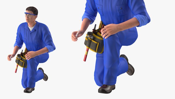 3D model electrician inspecting pose electrical - TurboSquid 1606358