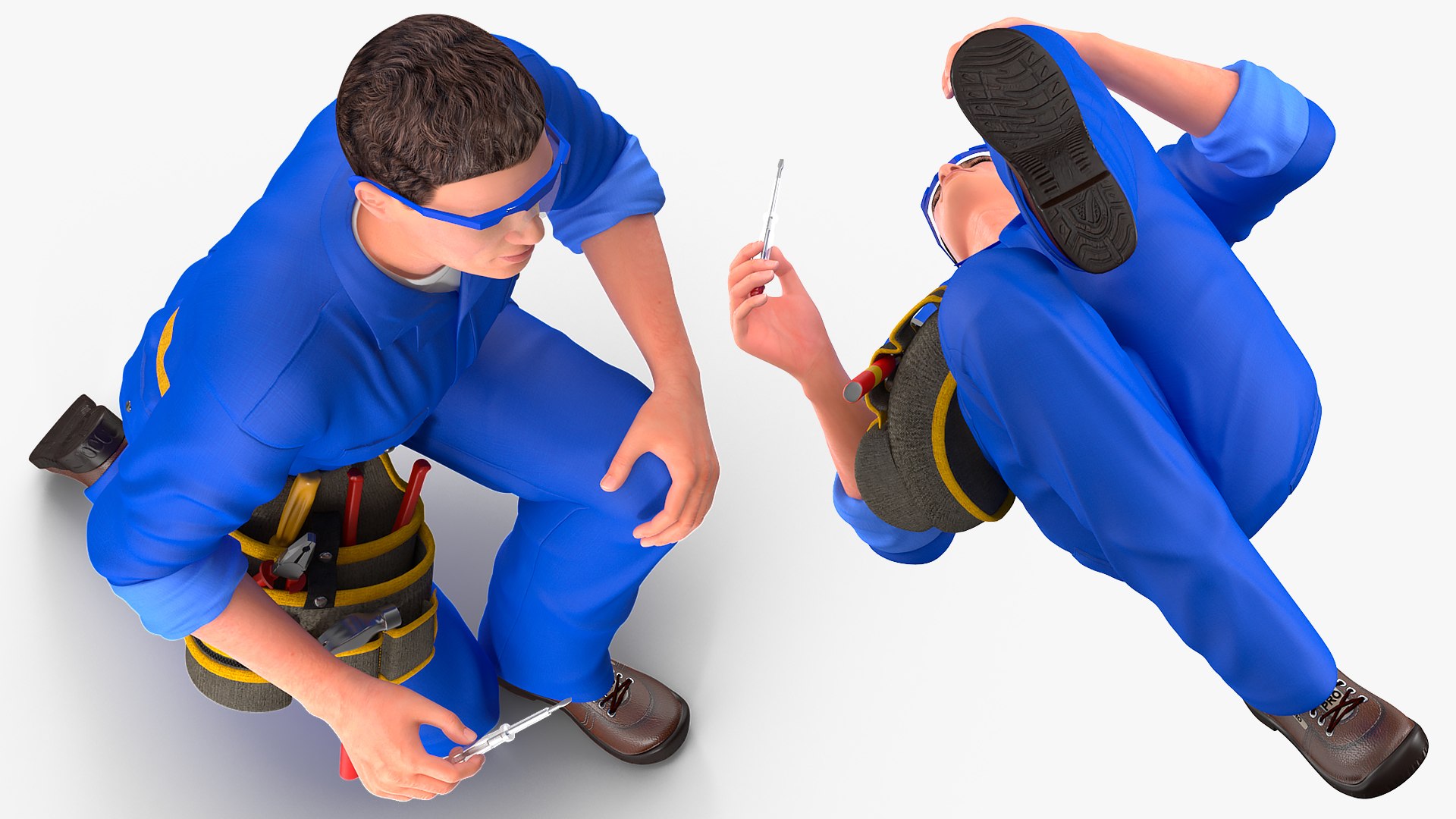 3D model electrician inspecting pose electrical - TurboSquid 1606358