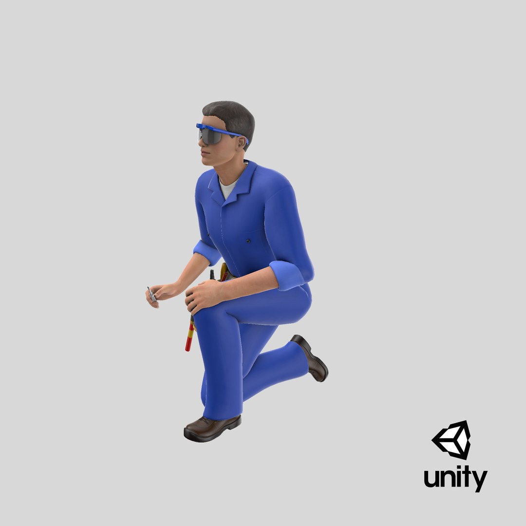 3D model electrician inspecting pose electrical - TurboSquid 1606358