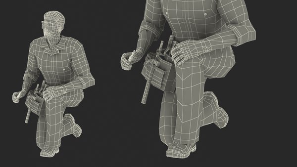 3D model electrician inspecting pose electrical - TurboSquid 1606358