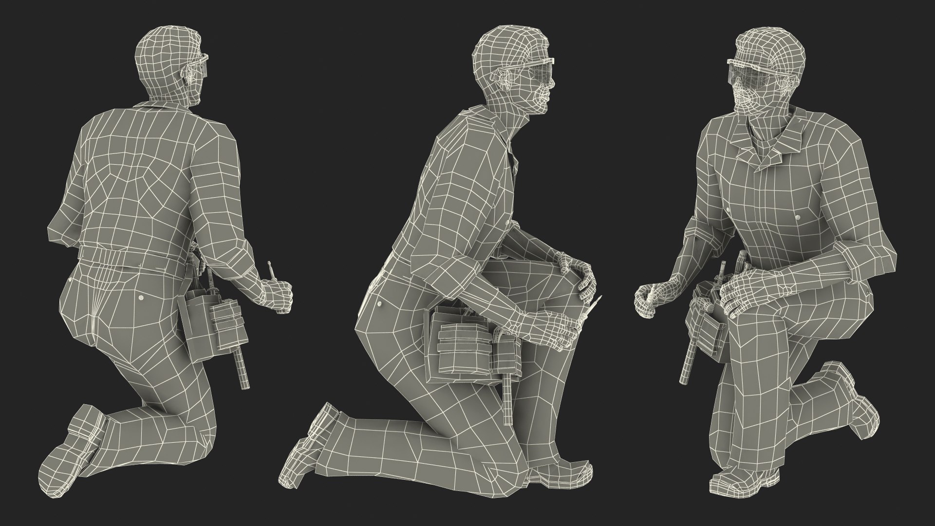 3D model electrician inspecting pose electrical - TurboSquid 1606358