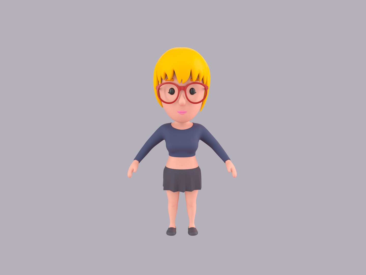 Cartoon Female Character Rigged 028 3D Model - TurboSquid 2374796