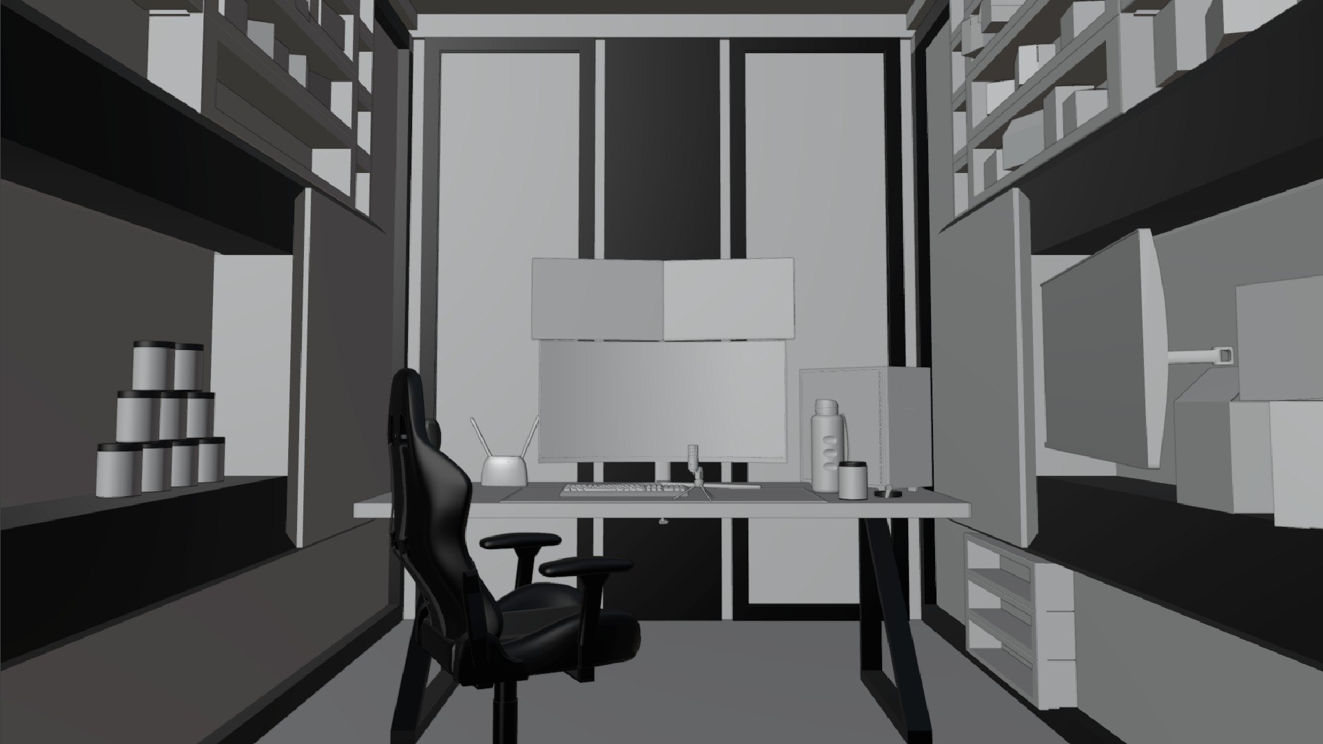 3D Realistic Minimal Modern Room Studio Setup 3D Model - TurboSquid 2082341