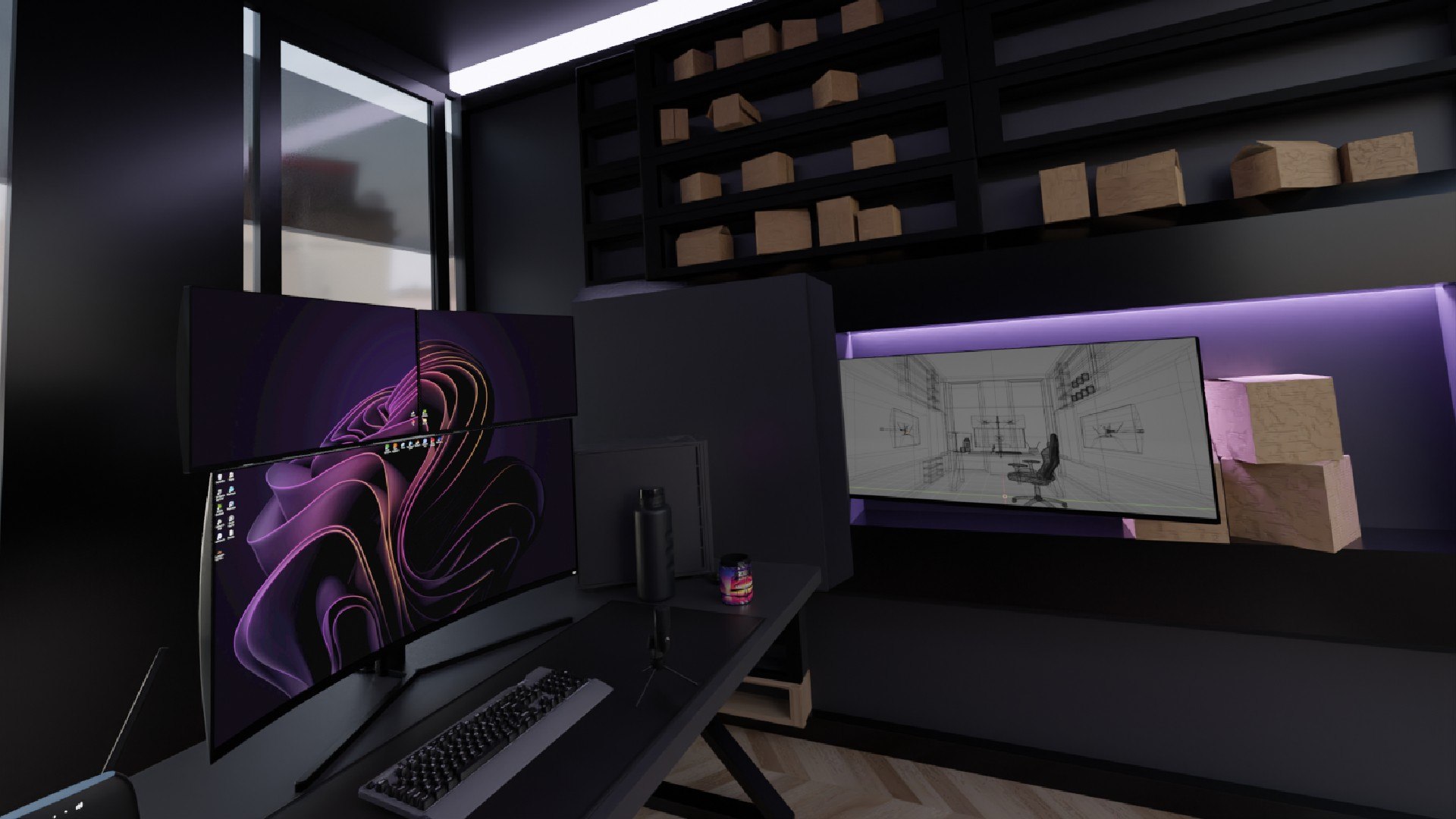 3D Realistic Minimal Modern Room Studio Setup 3D Model - TurboSquid 2082341