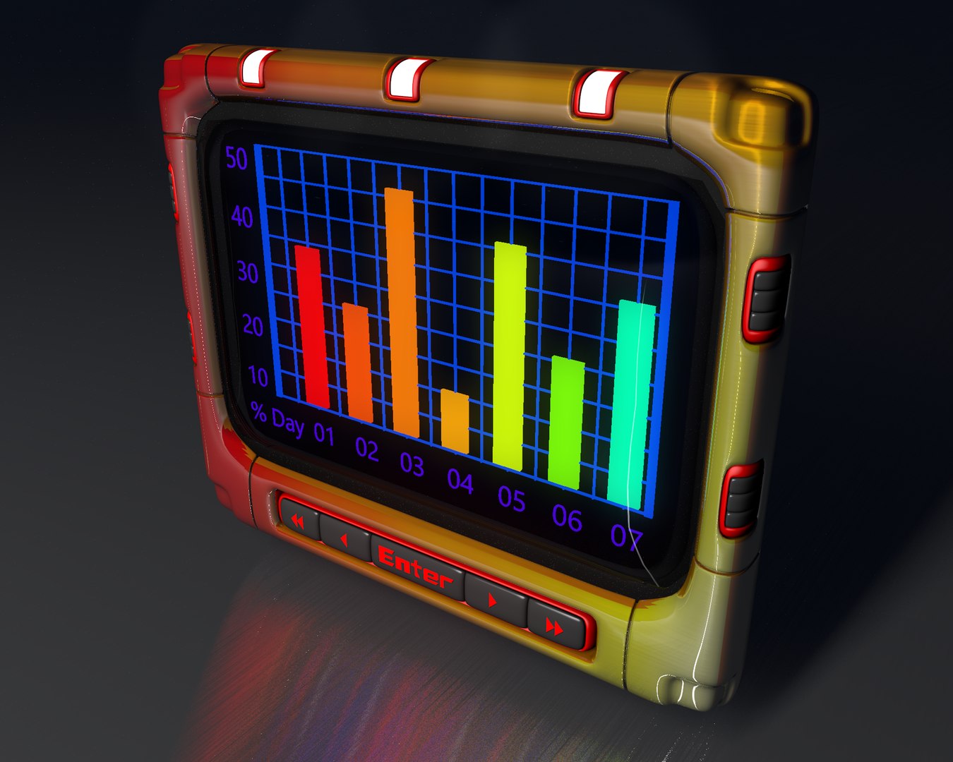 3D model displaying graph | 1148114 | TurboSquid