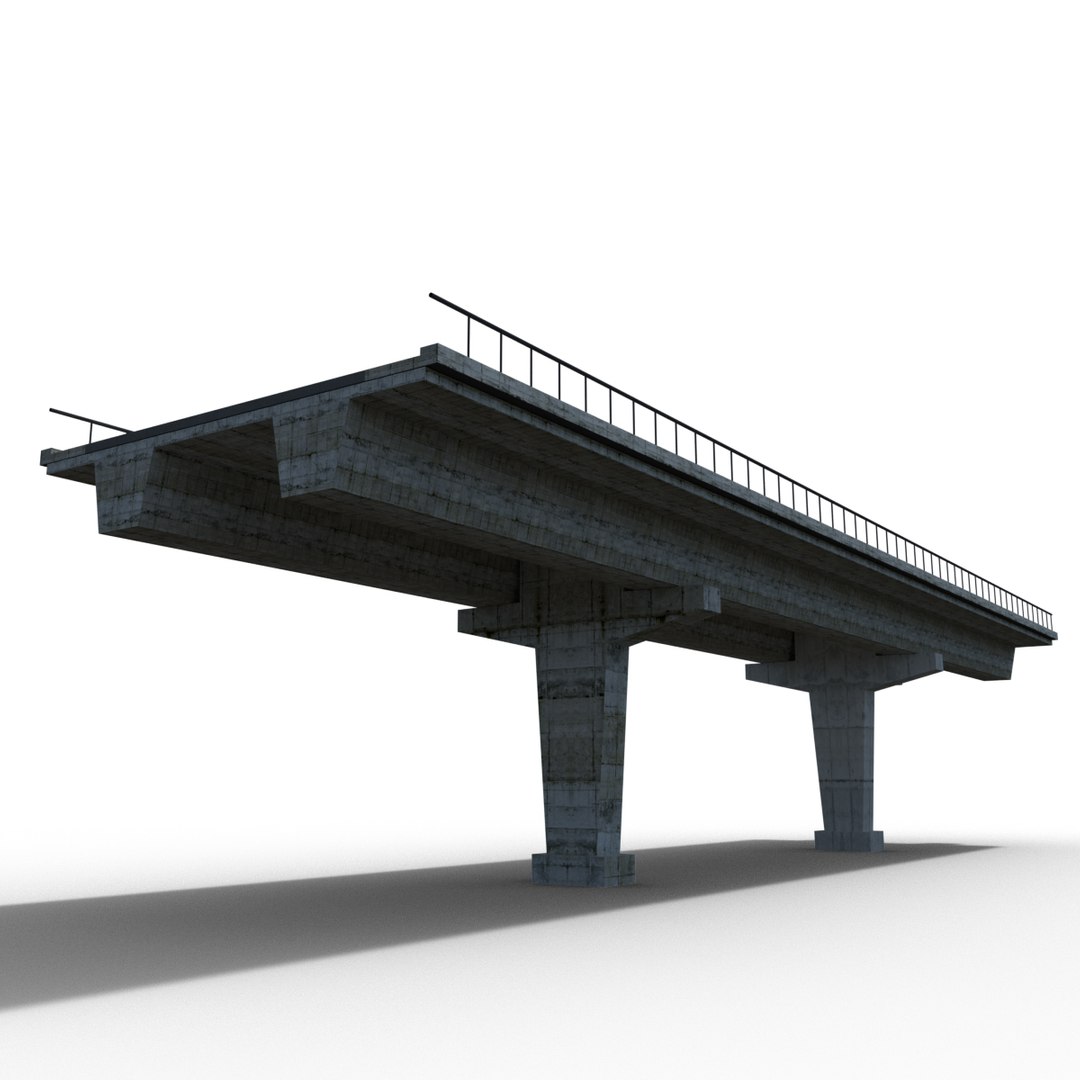 3D Bridge Concrete - TurboSquid 1248231