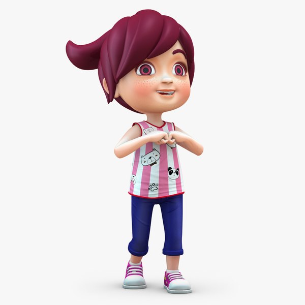modelo 3d Niña de dibujos animados - TurboSquid 1678941