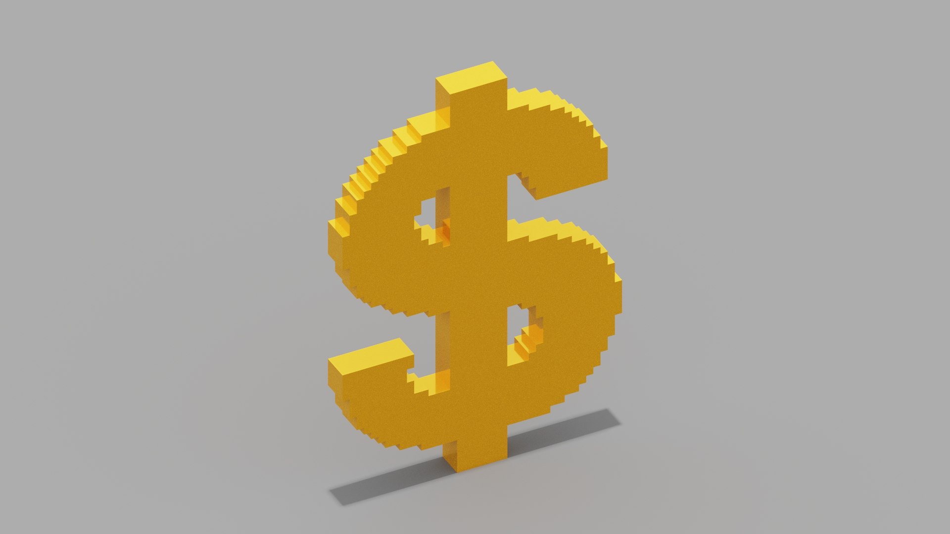 3D Model Voxel Dollar Symbol - TurboSquid 1863777
