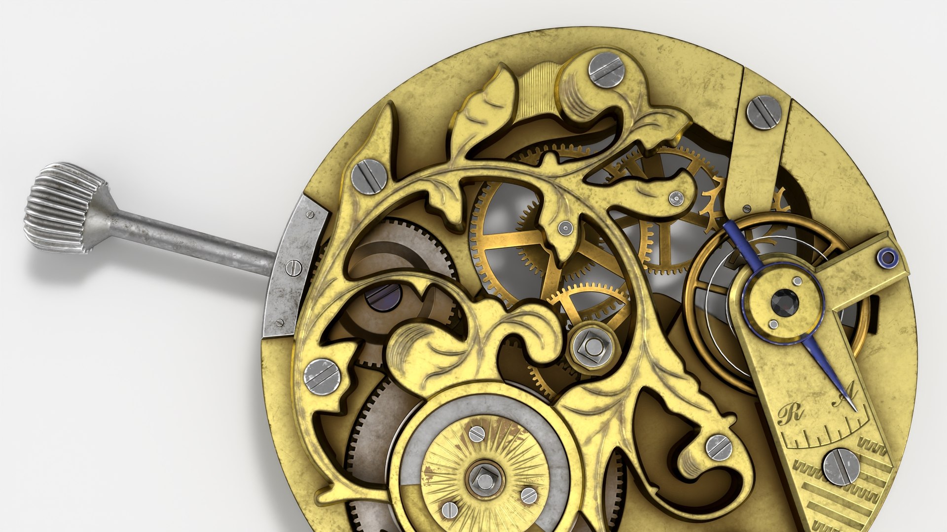 3D Vintage Watch Movement Mechanism Model - TurboSquid 2204054
