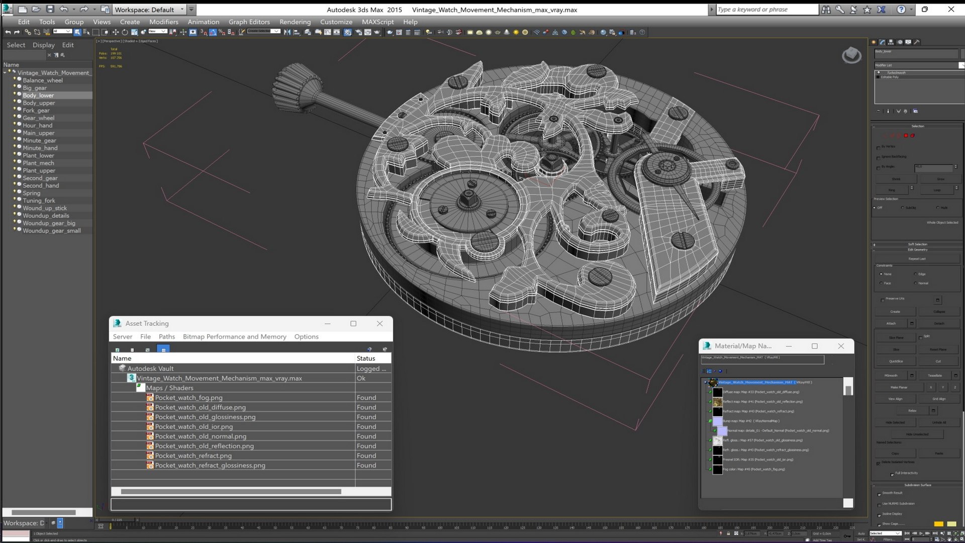 3D Vintage Watch Movement Mechanism Model - TurboSquid 2204054