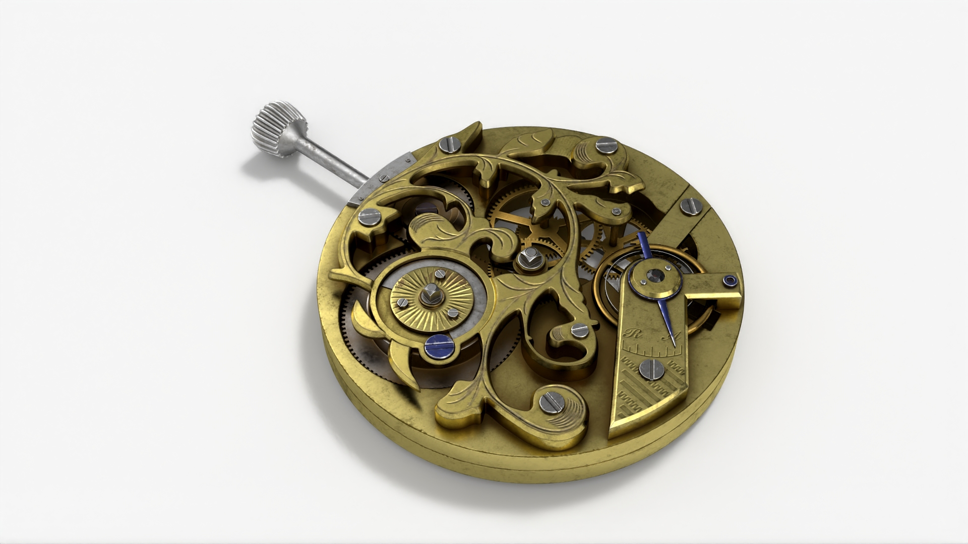3D Vintage Watch Movement Mechanism Model - TurboSquid 2204054