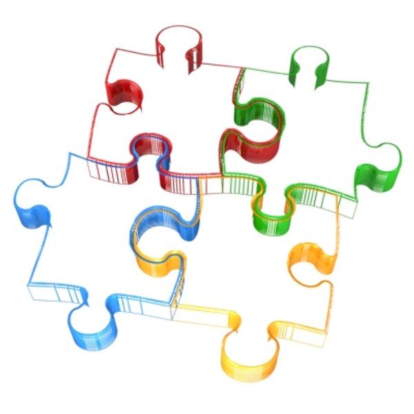3d colorful puzzle model