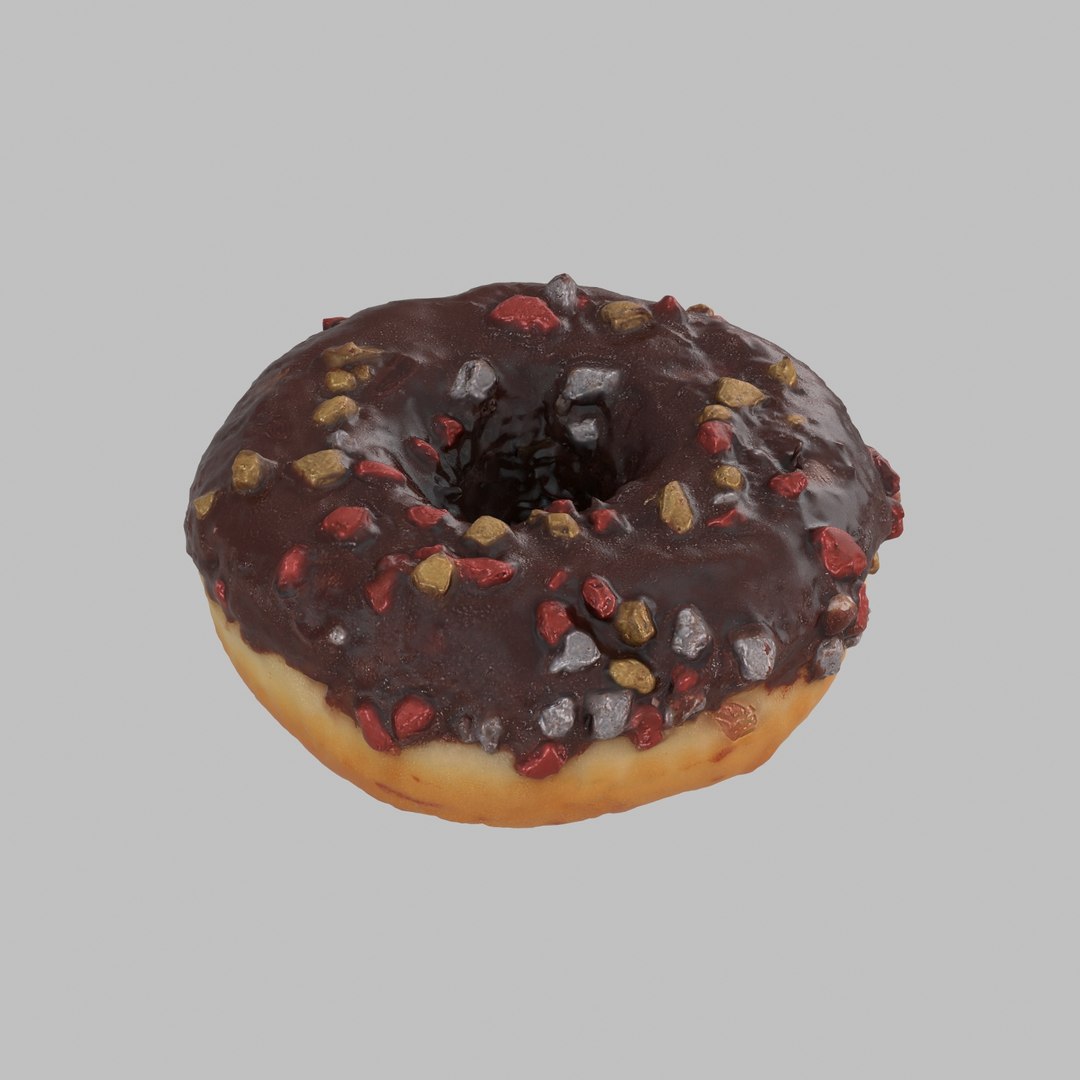 Donut Chocolate Christmas 3d Model