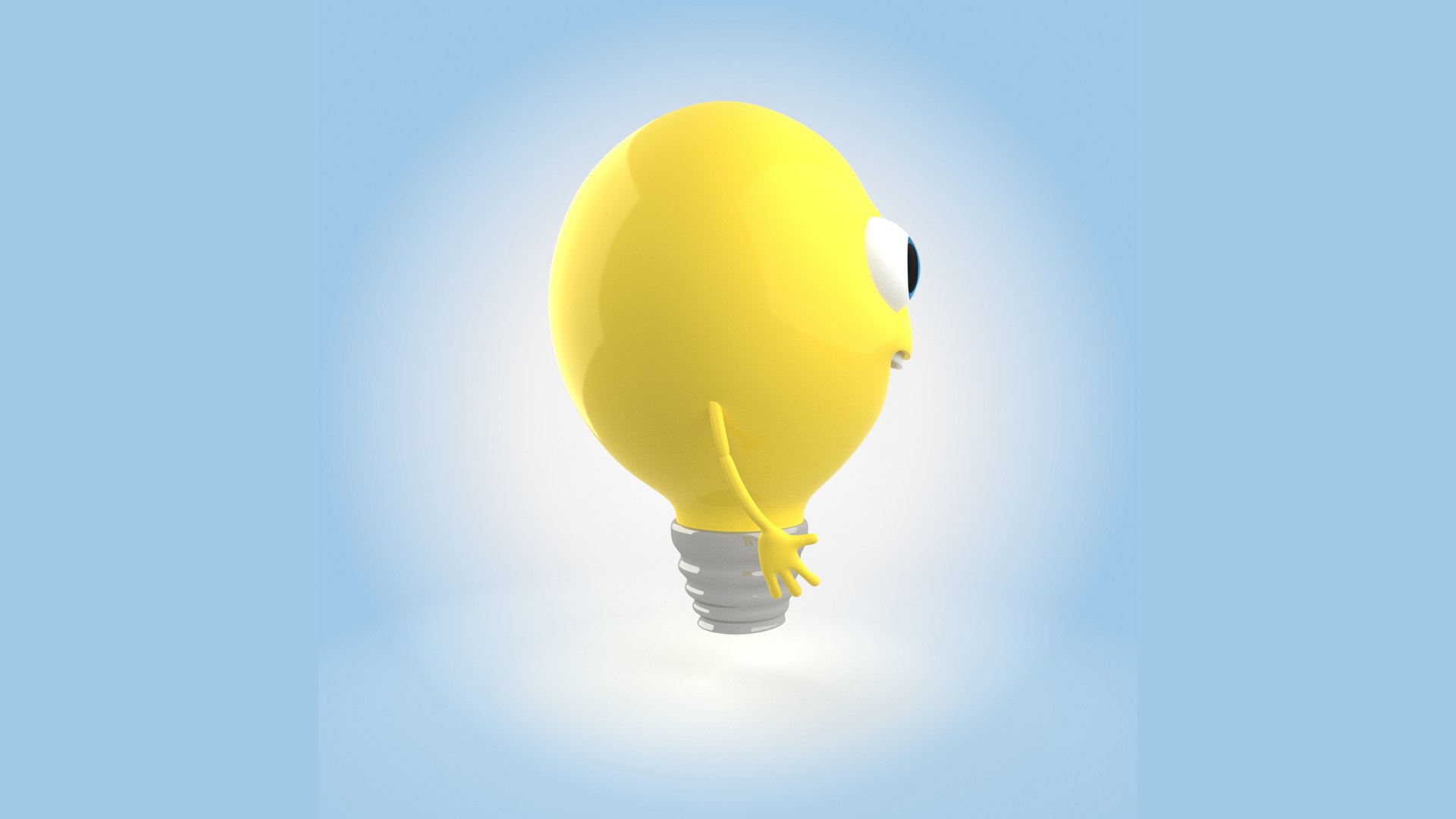 3D Cartoon Light Bulb - TurboSquid 2096669