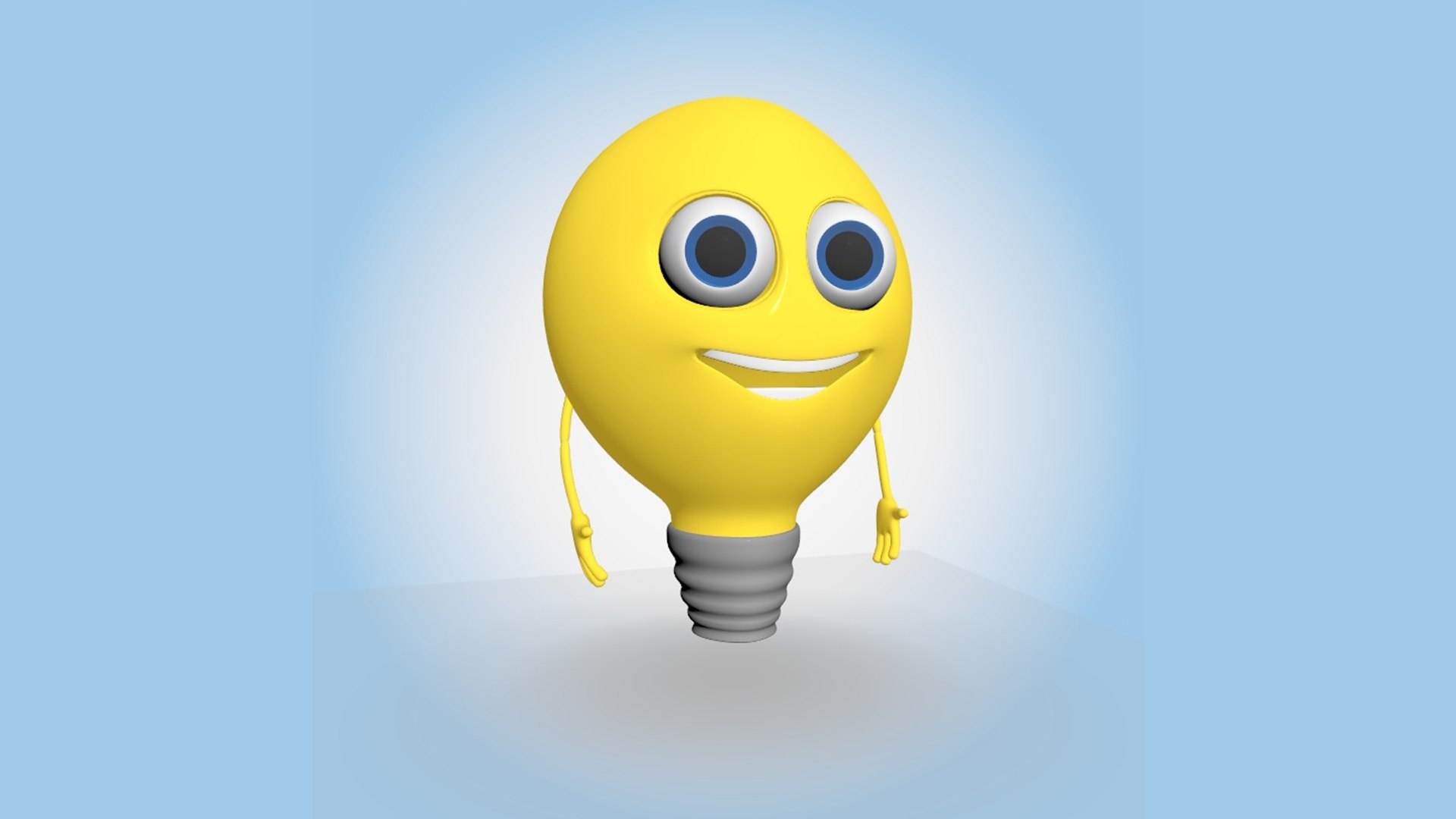 3D Cartoon Light Bulb - TurboSquid 2096669