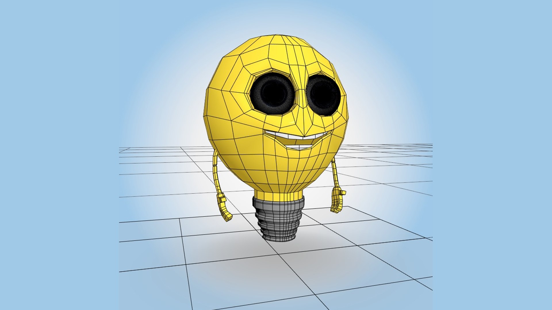 3D Cartoon Light Bulb - TurboSquid 2096669