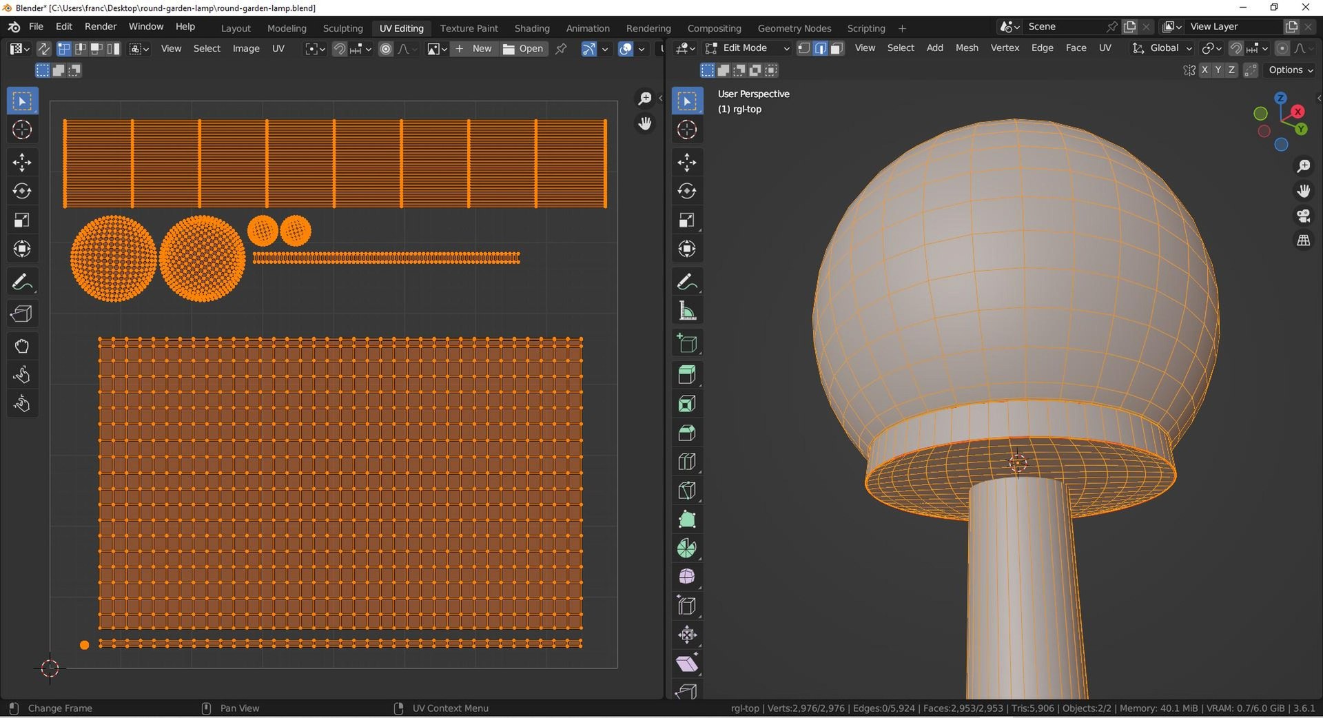 3D Round garden lamp model - TurboSquid 2119019