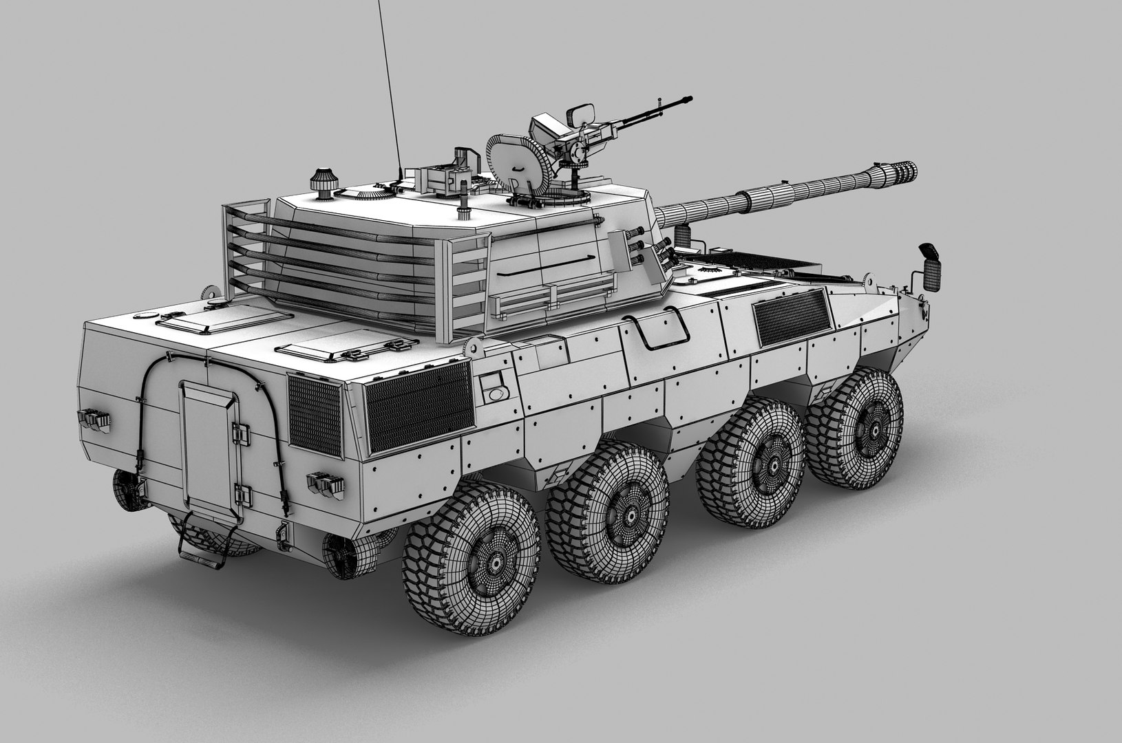 3D Model Pla Ztl11 Wheeled Assault - TurboSquid 1646175